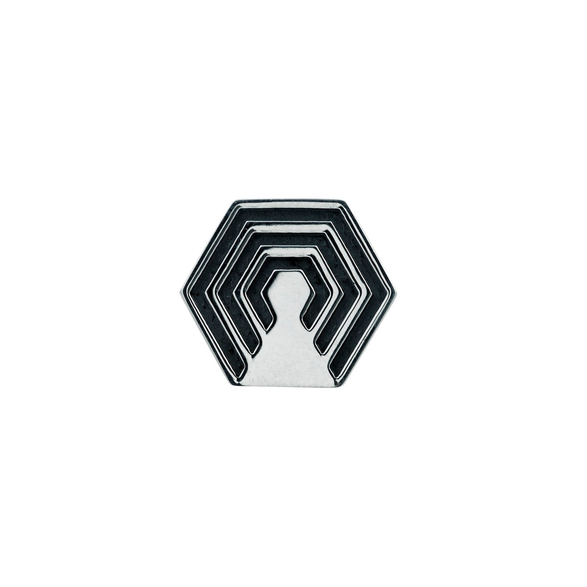 Hexagon Lapel Pin in sterling silver | Edge Only jewelry Ireland EOxLH