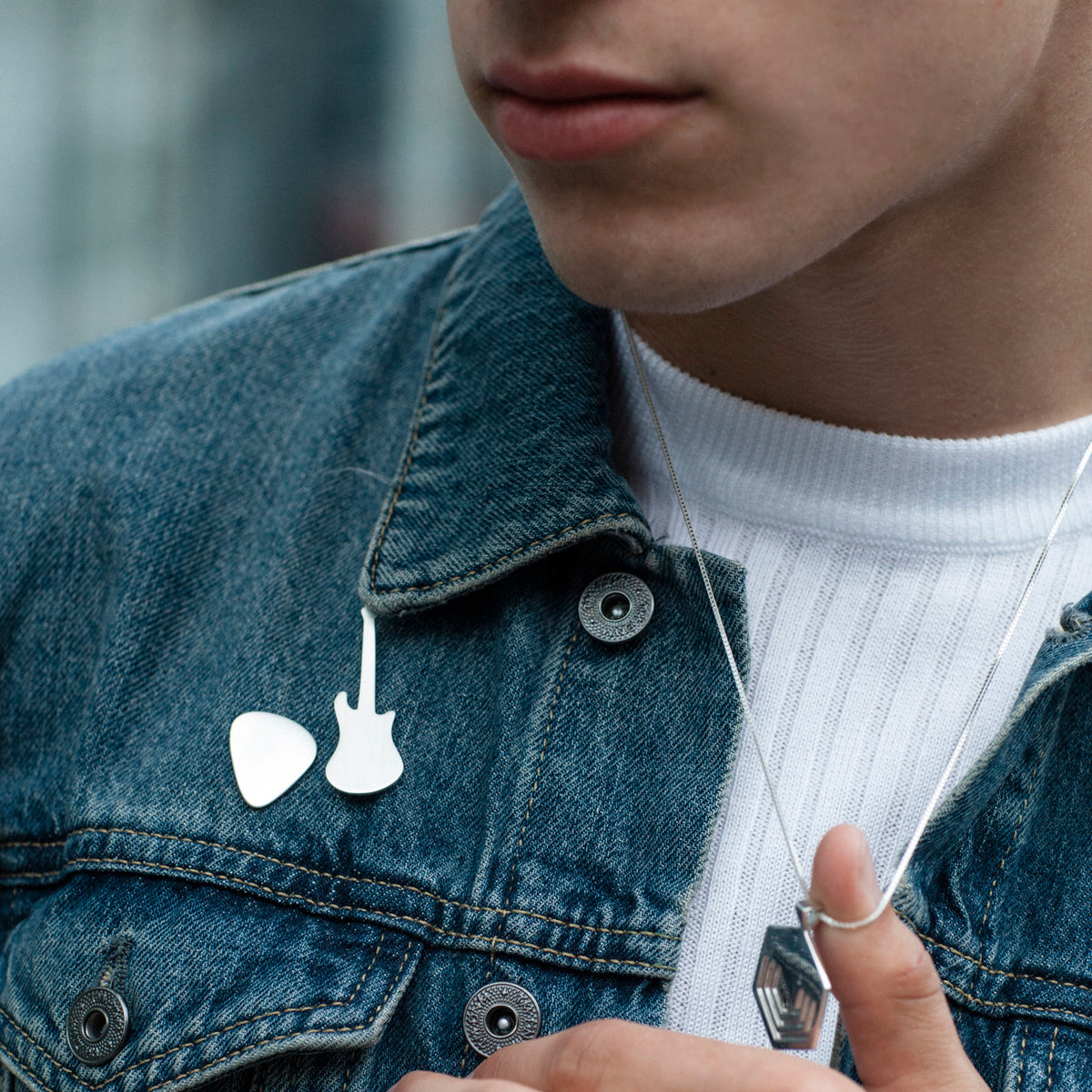 Plectrum Lapel Pin in Sterling Silver | Edge Only Ethical Jewelry Ireland