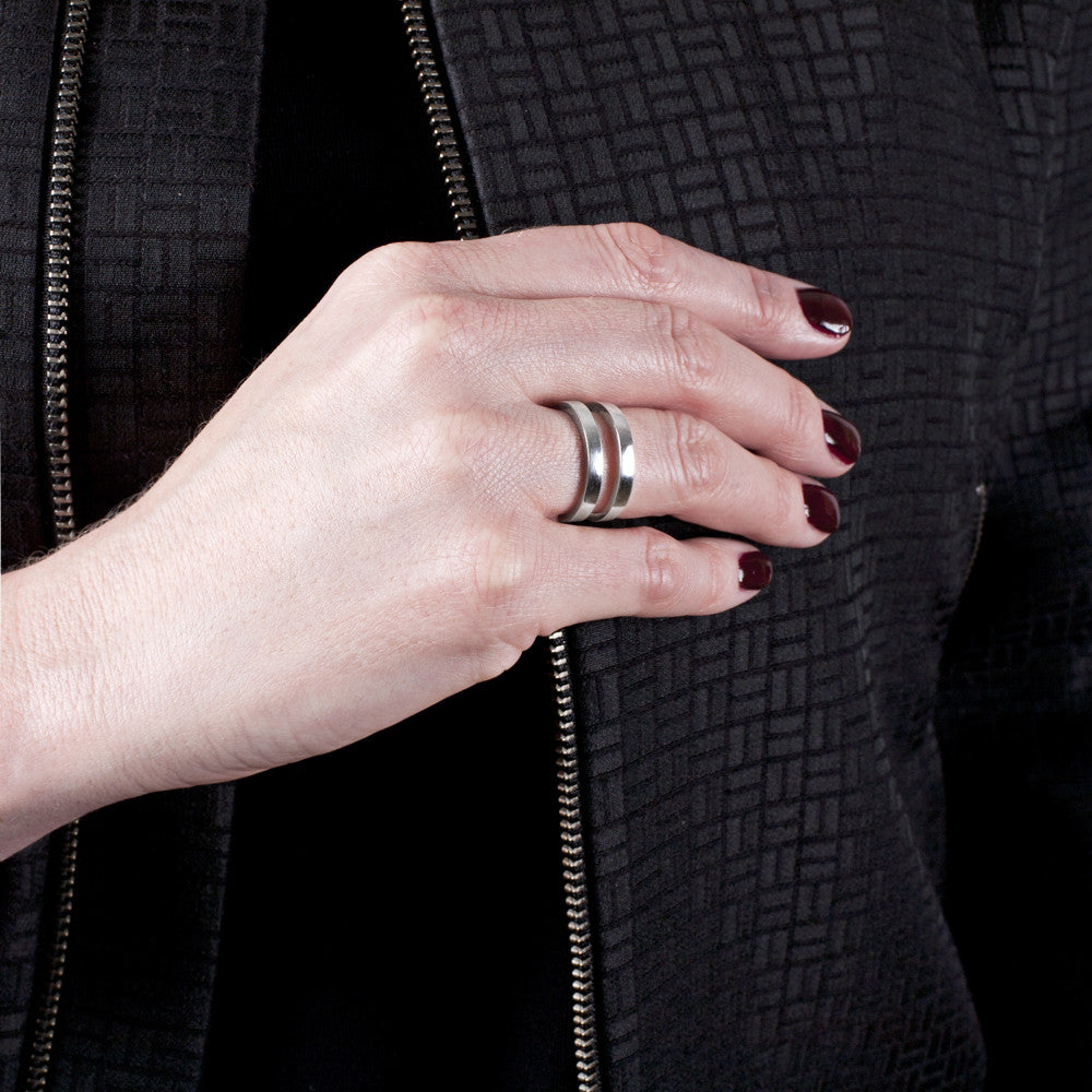 Parallel Ring in Sterling Silver | Edge Only Designer Jewelry Ireland